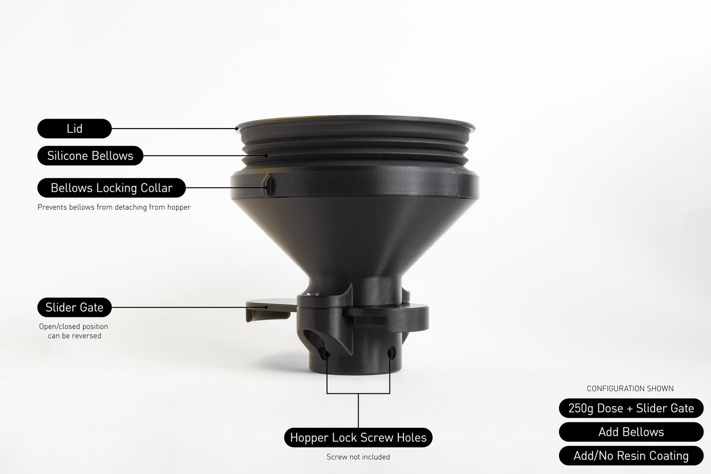 Single Dose Hopper & Bellows For Mahlkonig EK43 – INTROVERT